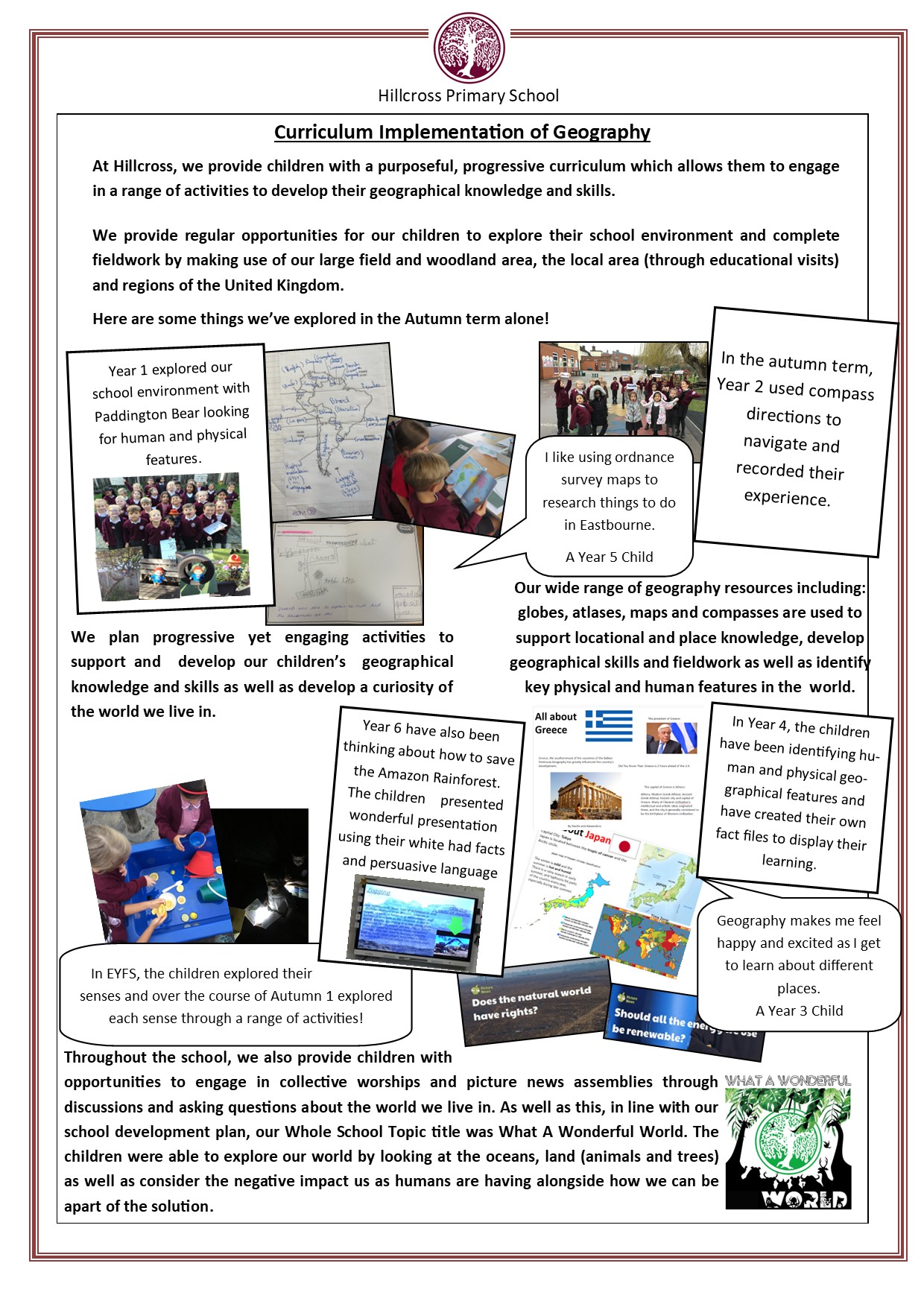 Hillcross Primary - Geography